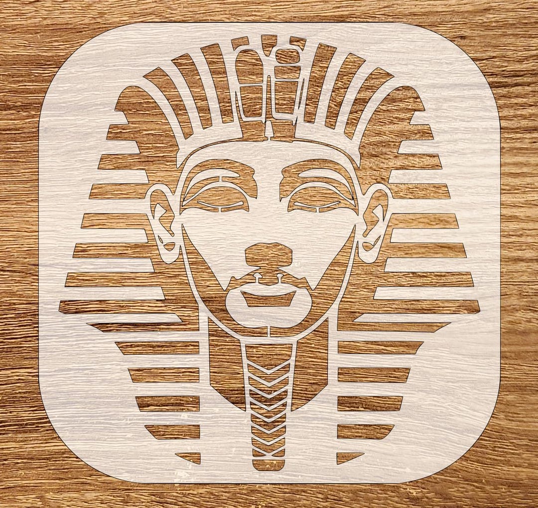 Pharaoh Stencil, Ancient Egyptian Stencil, Reusable DIY Craft Stencil ...