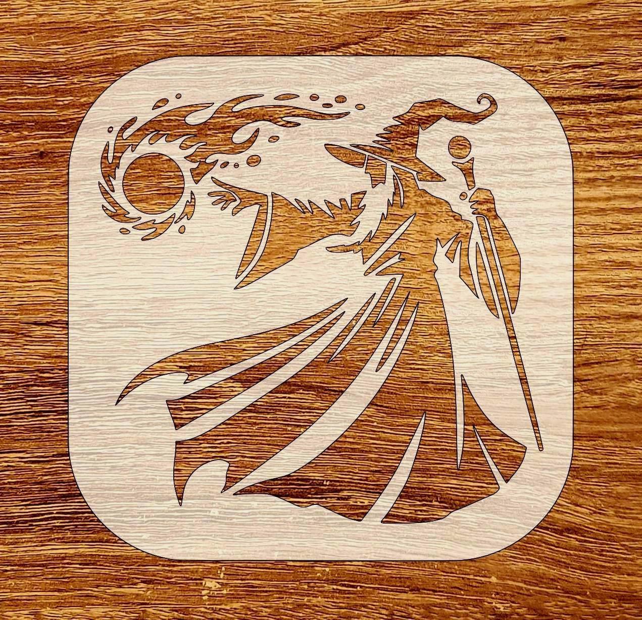 Wizard Casting Fireball Stencil, Digital Download, SVG, DXF, Stl, Png ...