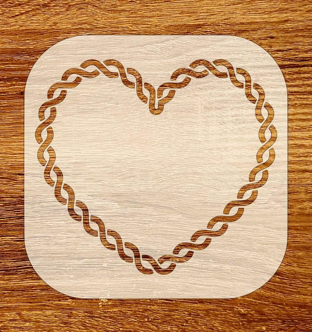 Linked Chain Heart Stencil, Digital Download, SVG, DXF, Stl, Png, Pdf ...