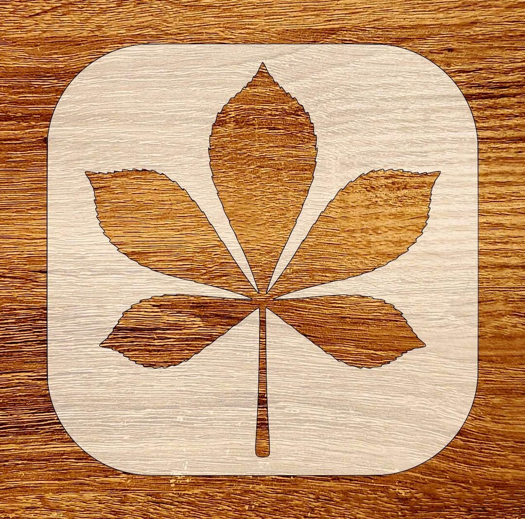 Chestnut Leaf Stencil, Reusable DIY Craft Stencil, Digital Download ...
