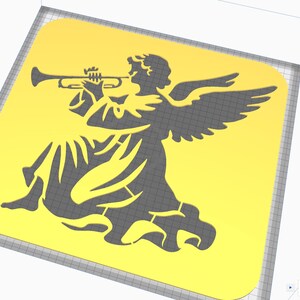 Trumpeting Angel Stencil, Digital Download, SVG, DXF, Stl, Png, Pdf ...
