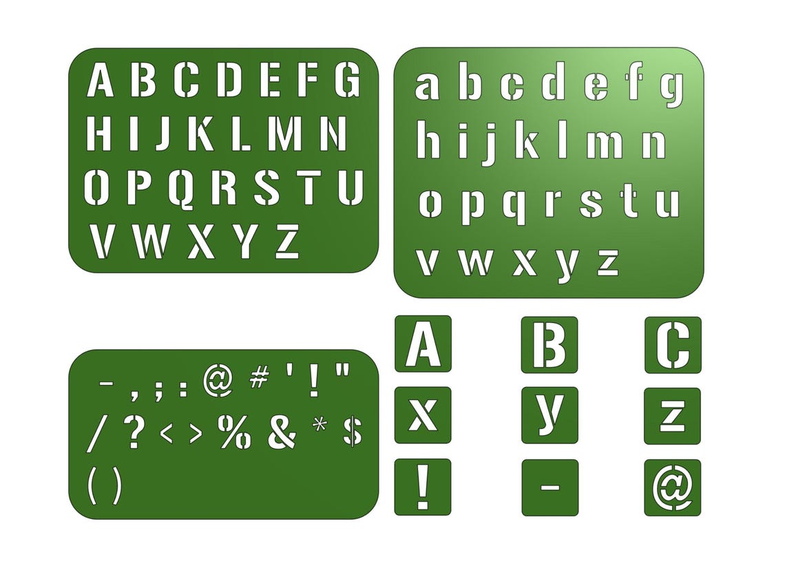 Letters, Numbers, and Symbols Stencil Mega Pack, Reusable DIY Craft ...