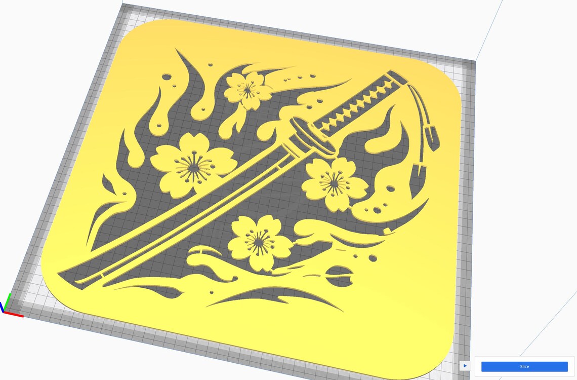 Samurai Sword With Cherry Blossoms Stencil, Reusable DIY Craft Stencil ...
