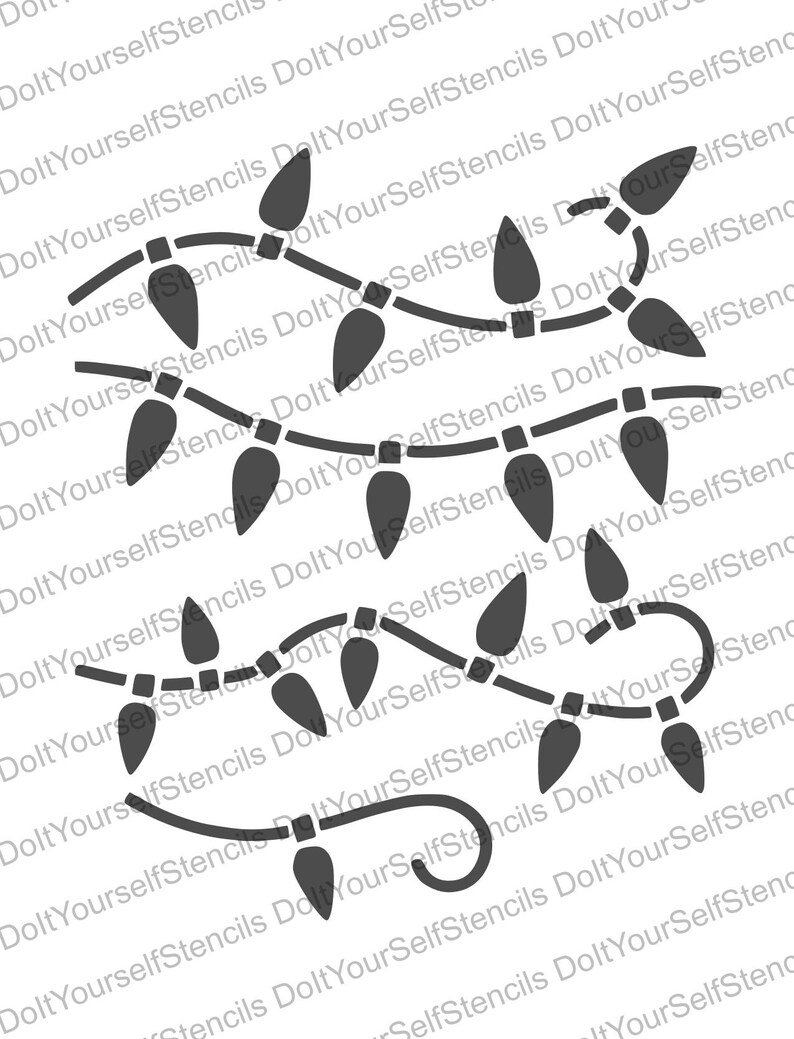 Christmas String Lights Stencil, Digital Download, SVG, DXF, Stl, Png ...