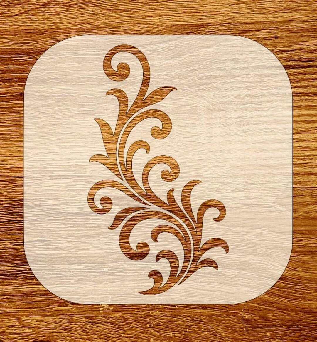 Elegant Flourish Stencil, Digital Download, SVG, DXF, Stl, Png, Pdf ...