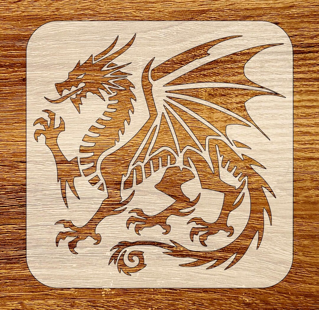 Dragon Stencil, Digital Download, SVG, DXF, Stl, Png, Pdf Files - Etsy