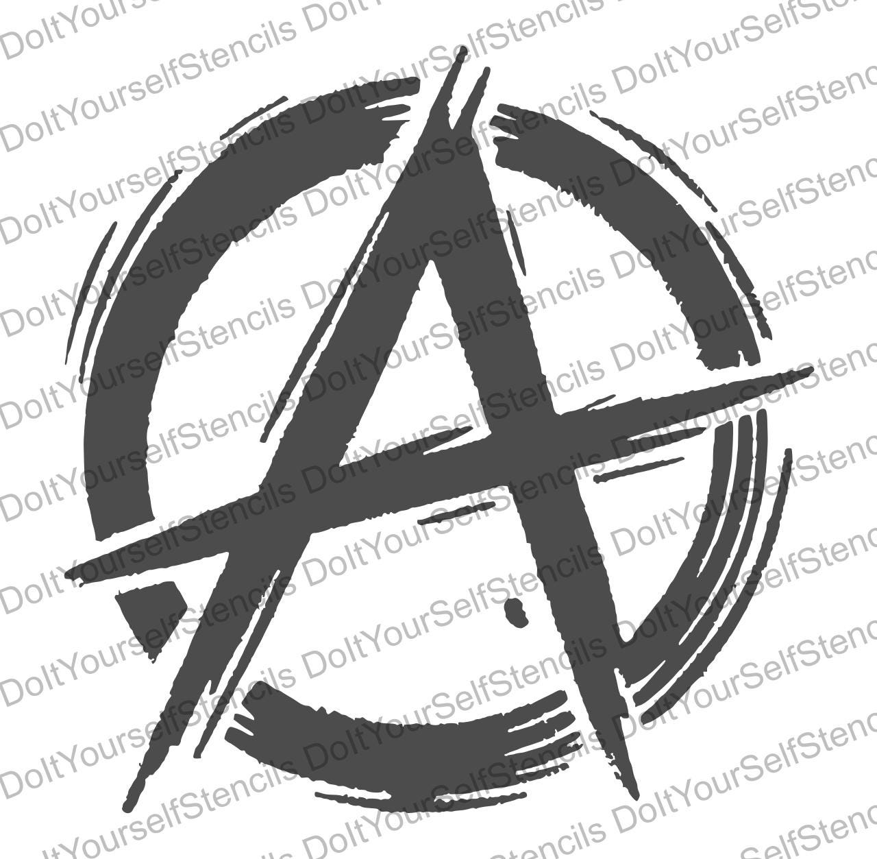 Anarchy Symbol Stencil, Reusable DIY Craft Stencil, Digital Download ...