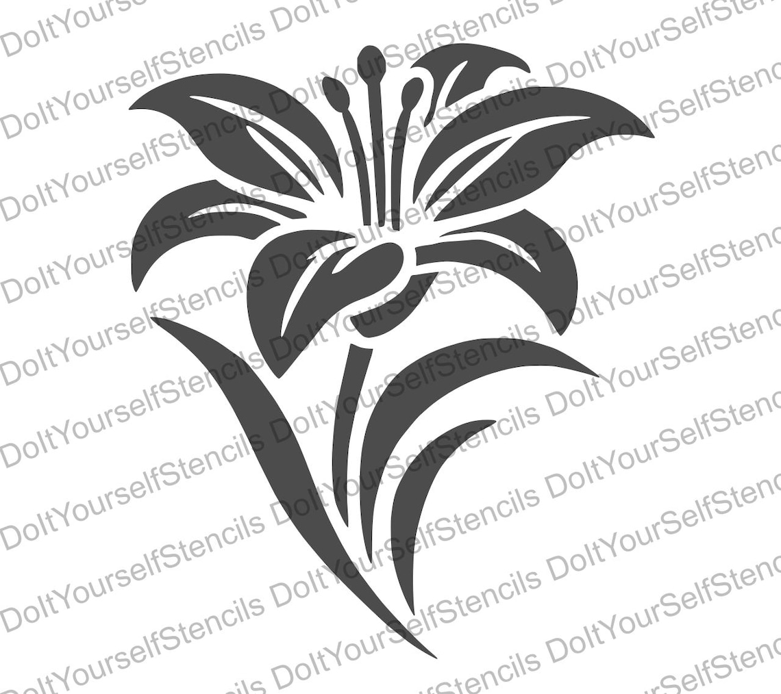 Lily Stencil, Digital Download, SVG, DXF, Stl, Png, Pdf Files - Etsy