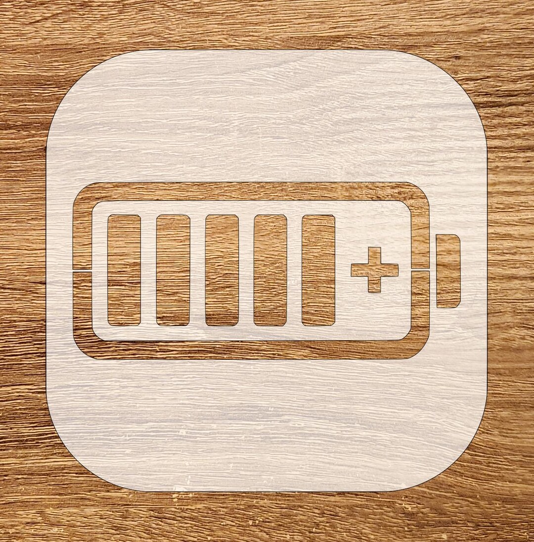 Battery Icon Stencil, Reusable Tech Symbol Stencil, Digital Download ...