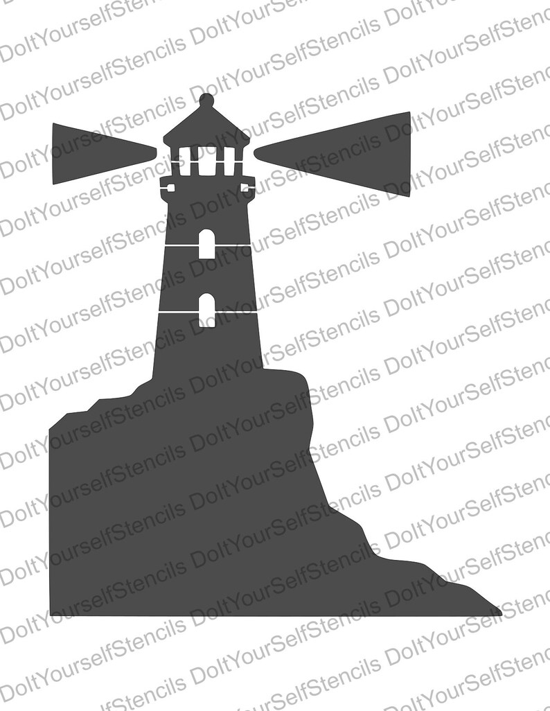 Coastal Lighthouse Stencil, Digital Download, SVG, DXF, Stl, Png, Pdf ...
