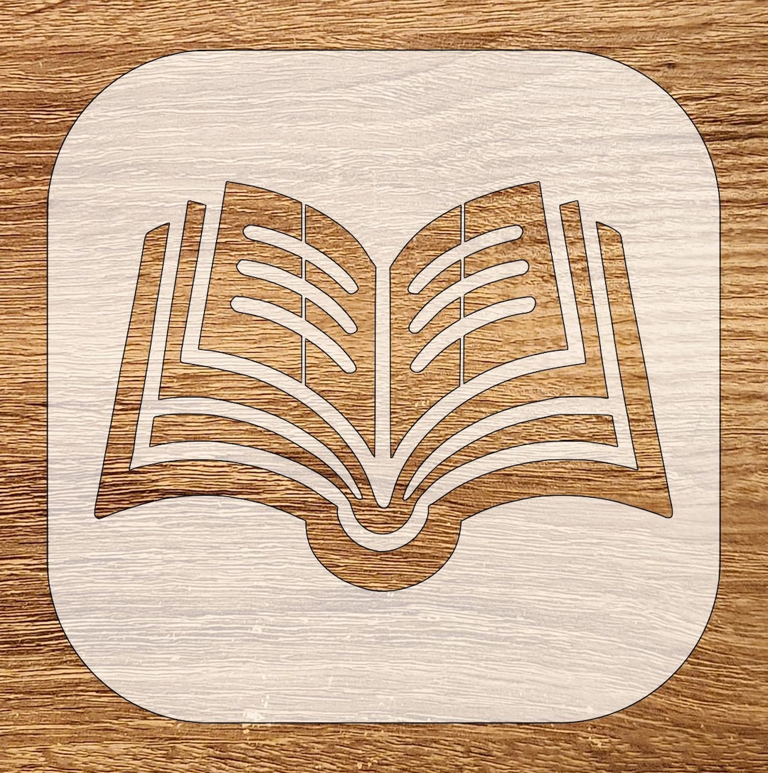Book Stencil, Reusable DIY Craft Stencil, Digital Download, STL, DXF ...
