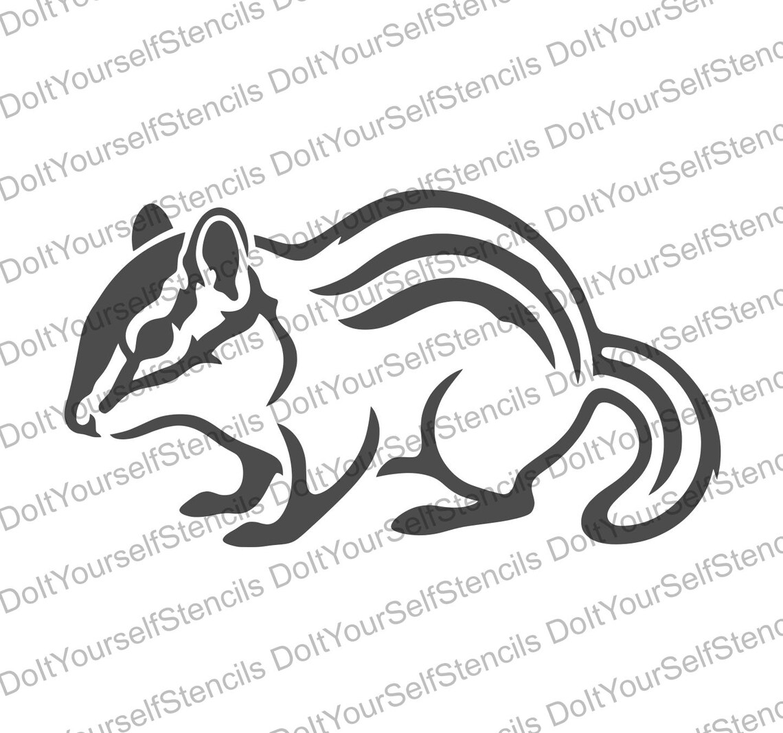 Chipmunk Silhouette Stencil, Digital Download, SVG, DXF, Stl, Png, Pdf ...