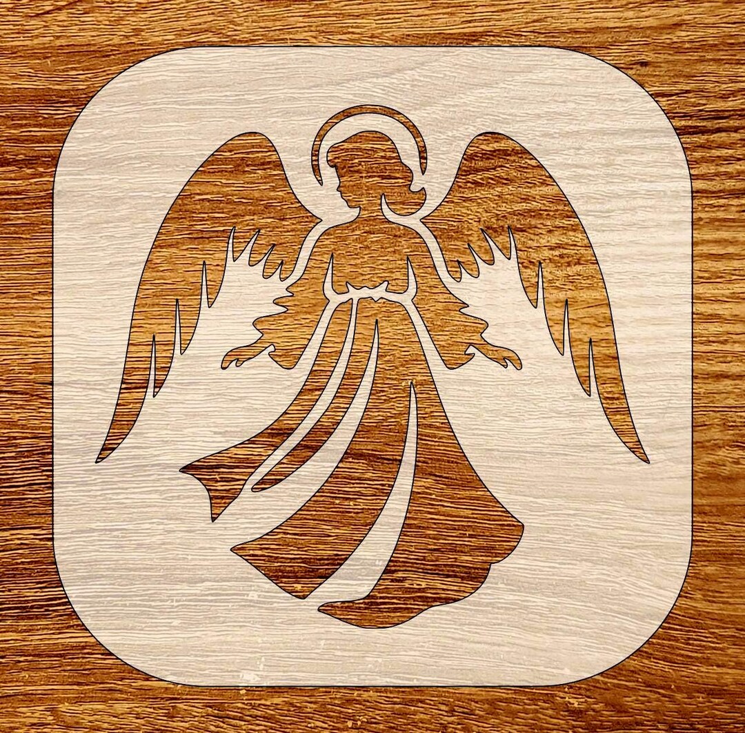 Graceful Angel Stencil, Digital Download, SVG, DXF, Stl, Png, Pdf Files ...