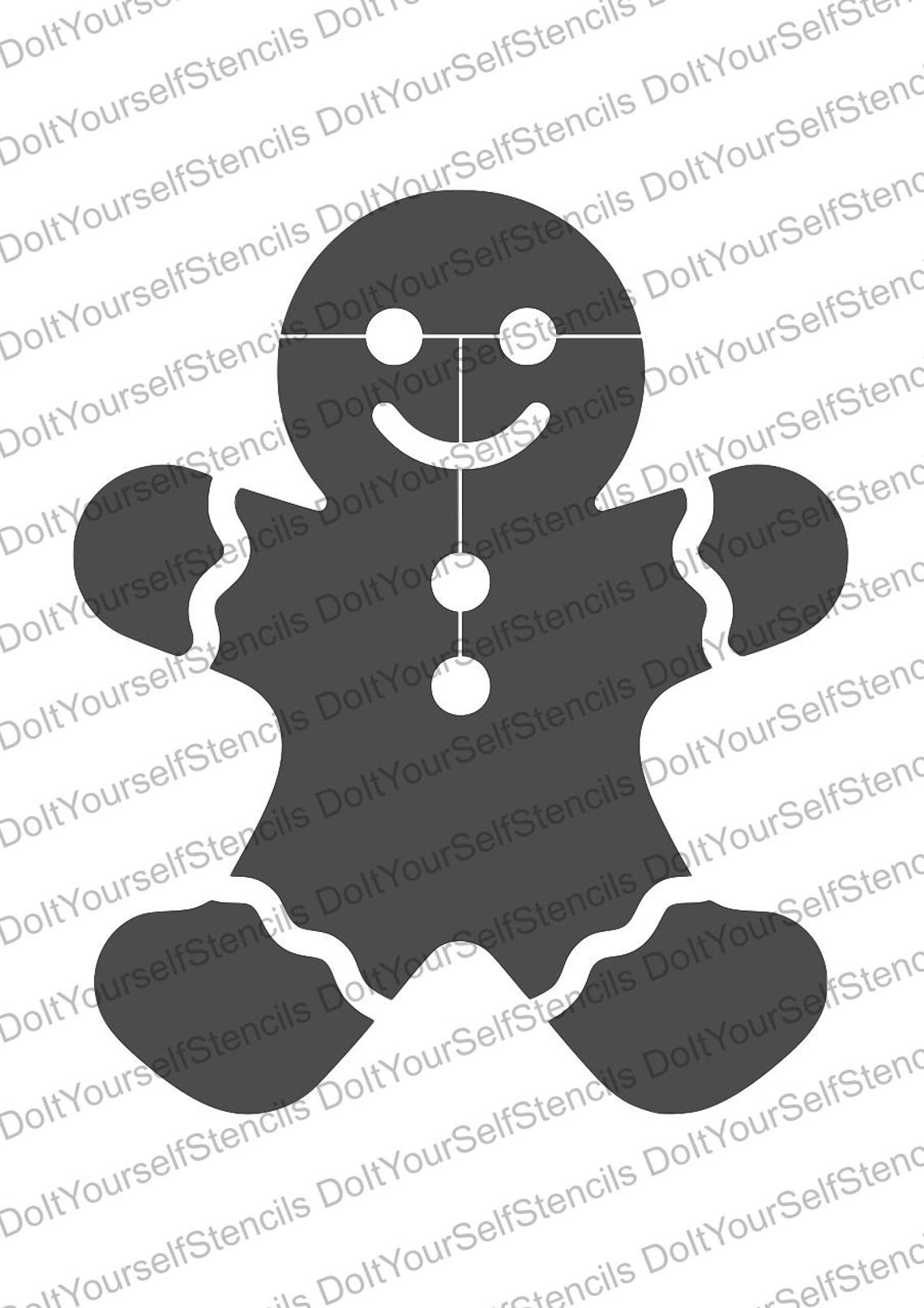 Gingerbread Man Stencil, Digital Download, SVG, DXF, Stl, Png, Pdf ...
