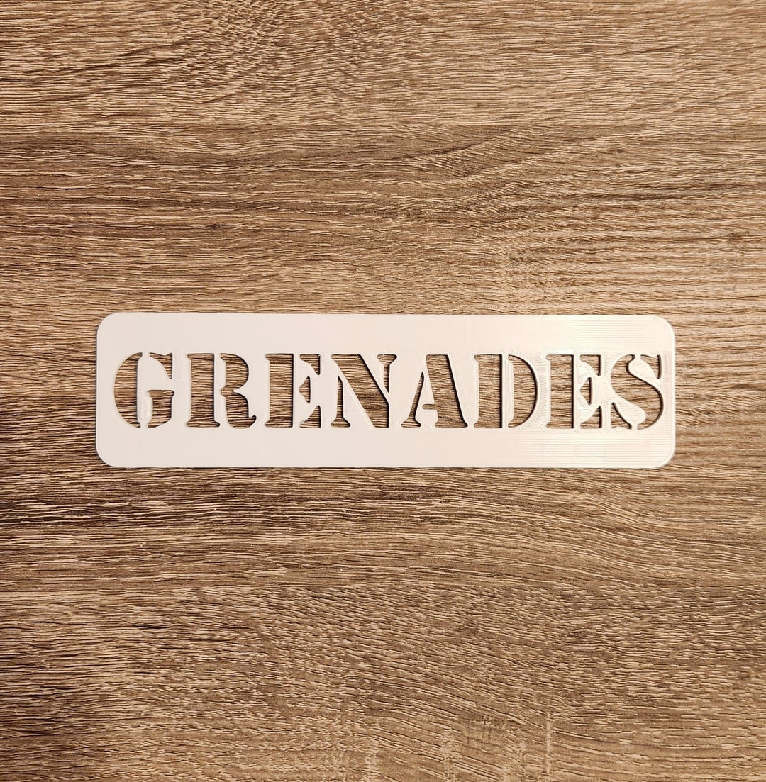 DIY 'grenades' Label Stencil Digital Download for 3D Printing, Laser ...