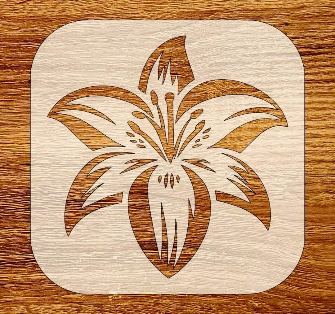 Elegant Lily Stencil, Reusable DIY Craft Stencil, Digital Download, STL ...