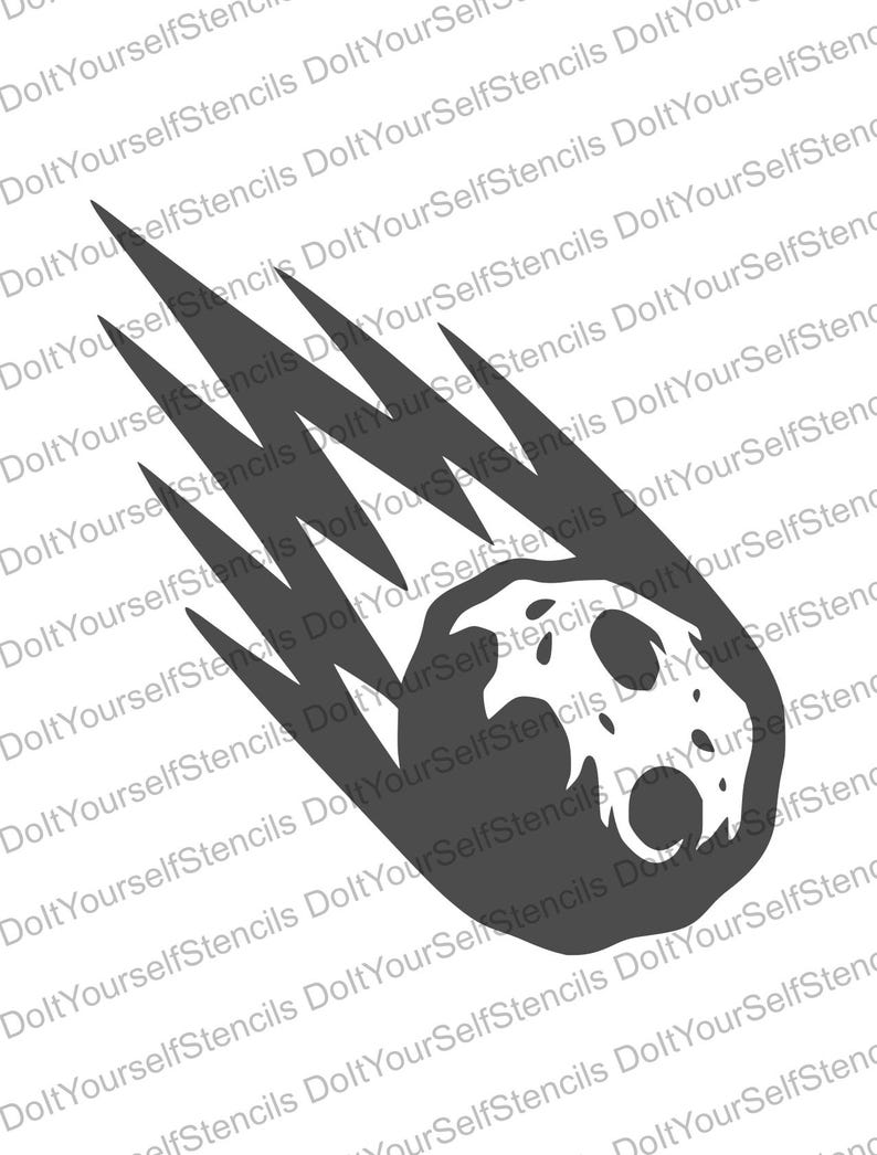 Blazing Meteor Stencil, Digital Download, SVG, DXF, Stl, Png, Pdf Files ...