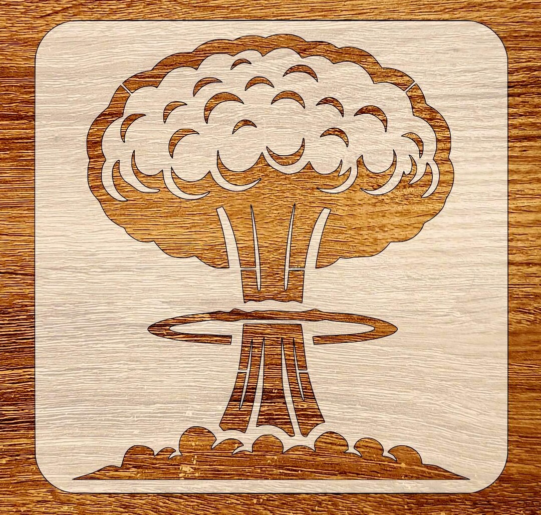 Atomic Mushroom Cloud Stencil, Reusable DIY Craft Stencil, Digital ...