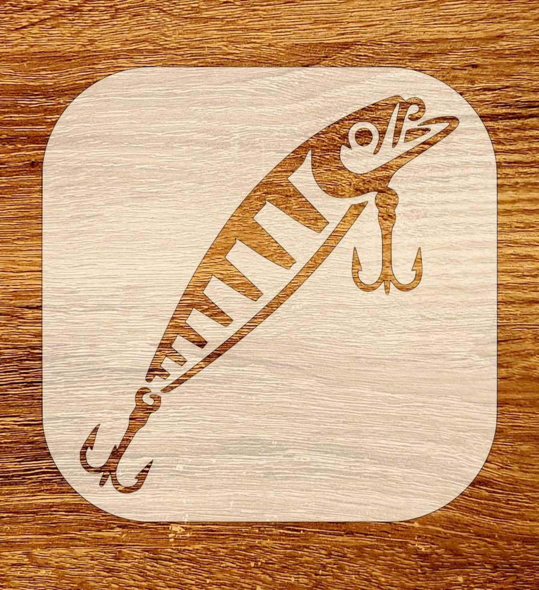 Striped Fishing Lure Stencil, Reusable DIY Craft Stencil, Digital Download, SVG, DXF, Stl, Png ...