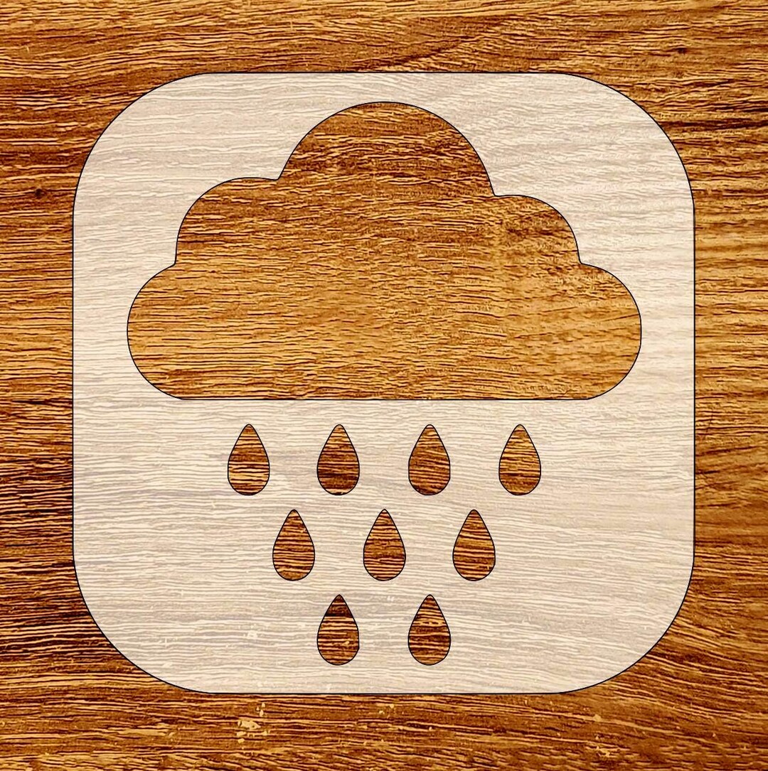 Raining Cloud Stencil, Digital Download, SVG, DXF, Stl, Png, Pdf Files ...