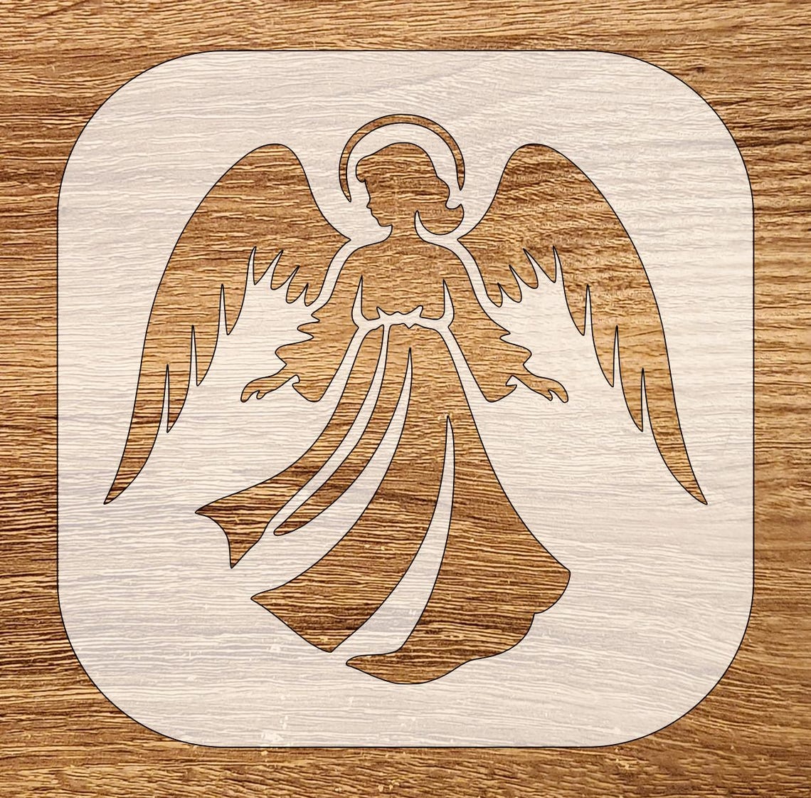 Graceful Angel Stencil, Religious DIY Craft Stencil, Digital Download ...