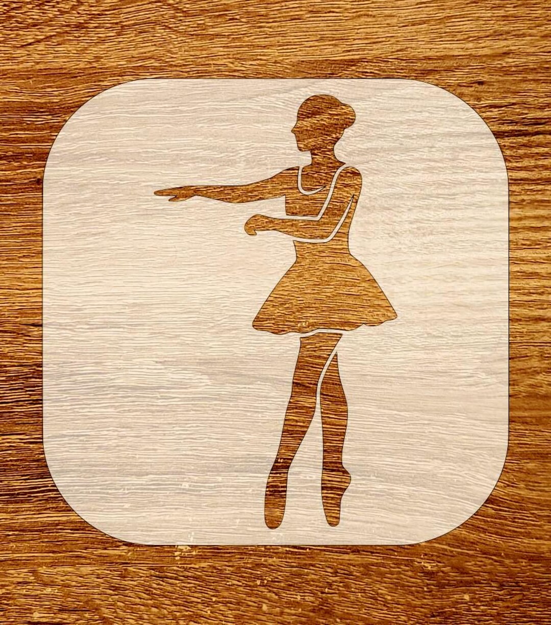 Pirouette Prep Ballerina Stencil, Reusable DIY Craft Stencil, Digital ...