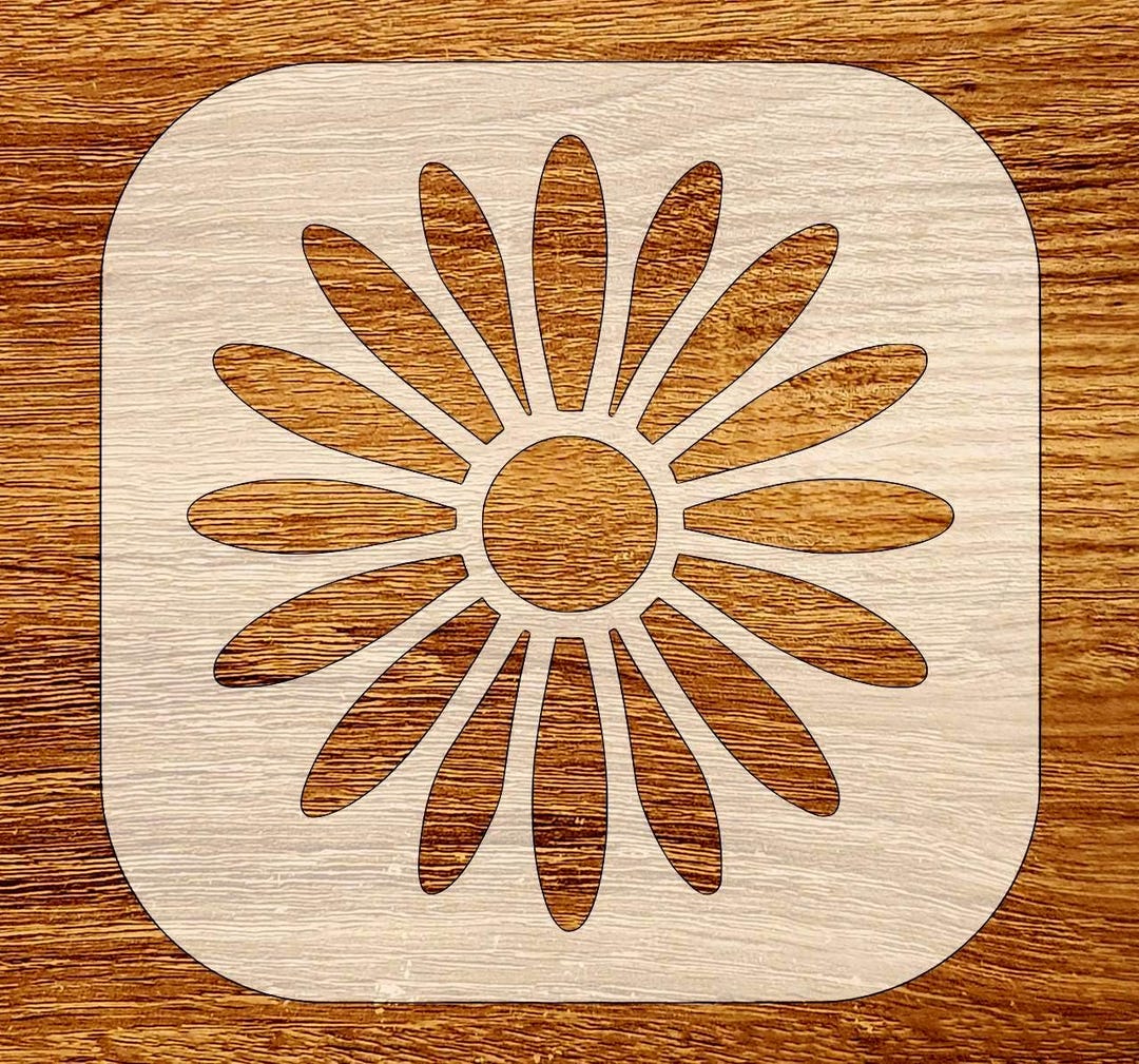 Daisy Flower Stencil, Digital Download, SVG, DXF, Stl, Png, Pdf Files ...