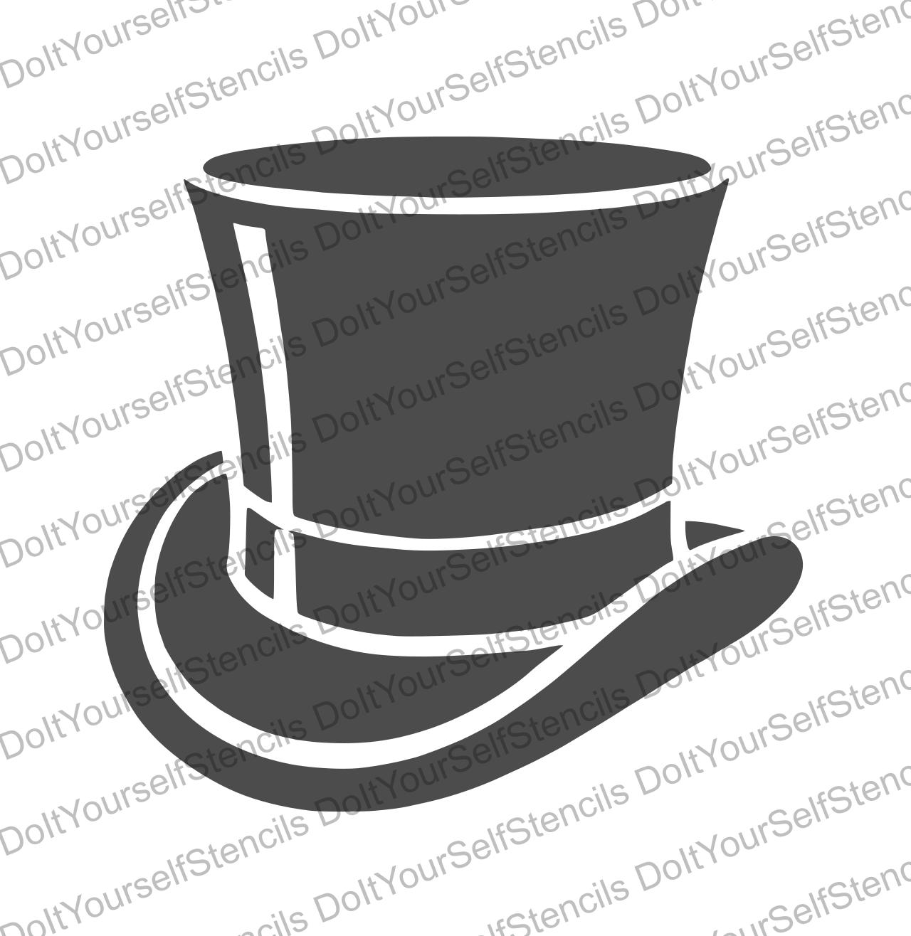 Classic Top Hat Stencil, Reusable DIY Craft Stencil, Digital Download ...