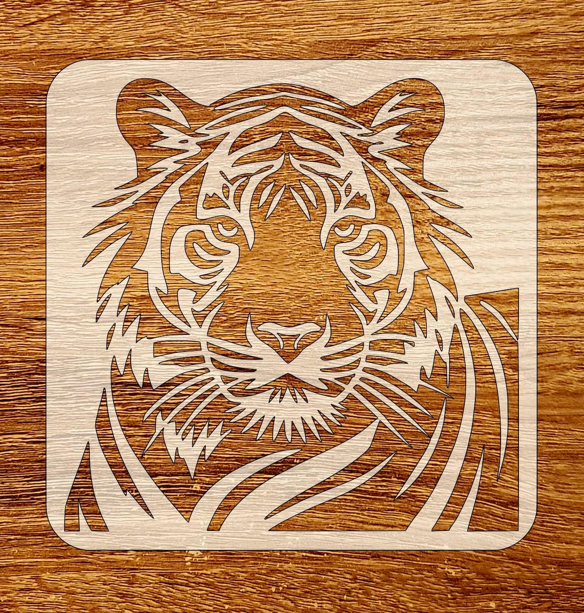 Tiger Face Stencil, Digital Download, SVG, DXF, Stl, Png, Pdf Files - Etsy