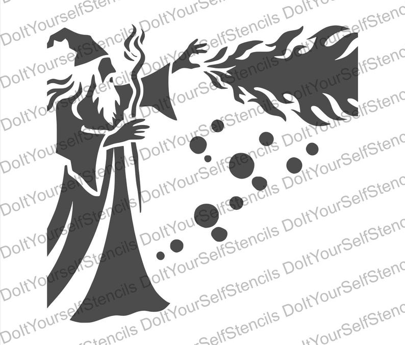Wizard Stencil, Digital Download, SVG, DXF, Stl, Png, Pdf Files - Etsy ...
