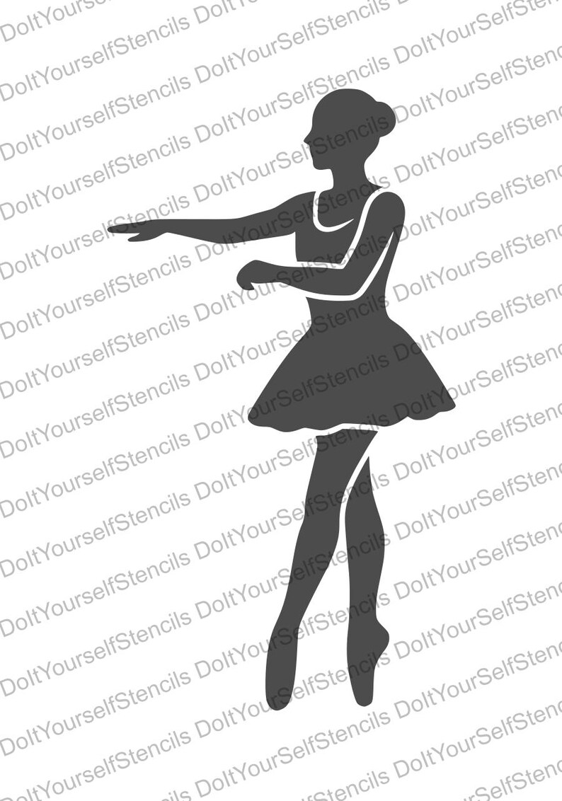 Pirouette Prep Ballerina Stencil, Reusable DIY Craft Stencil, Digital ...