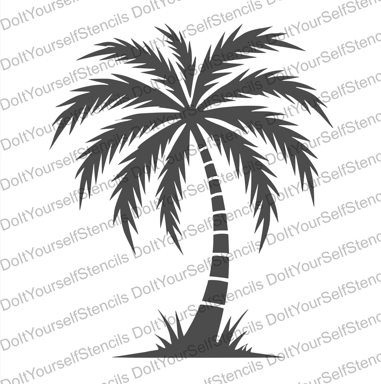 Palm Tree Stencil, Reusable DIY Craft Stencil, Digital Download, STL ...