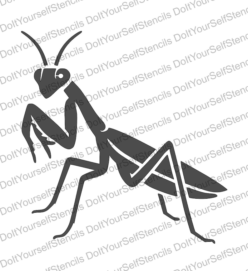 Praying Mantis Stencil, Reusable DIY Craft Stencil, Digital Download ...