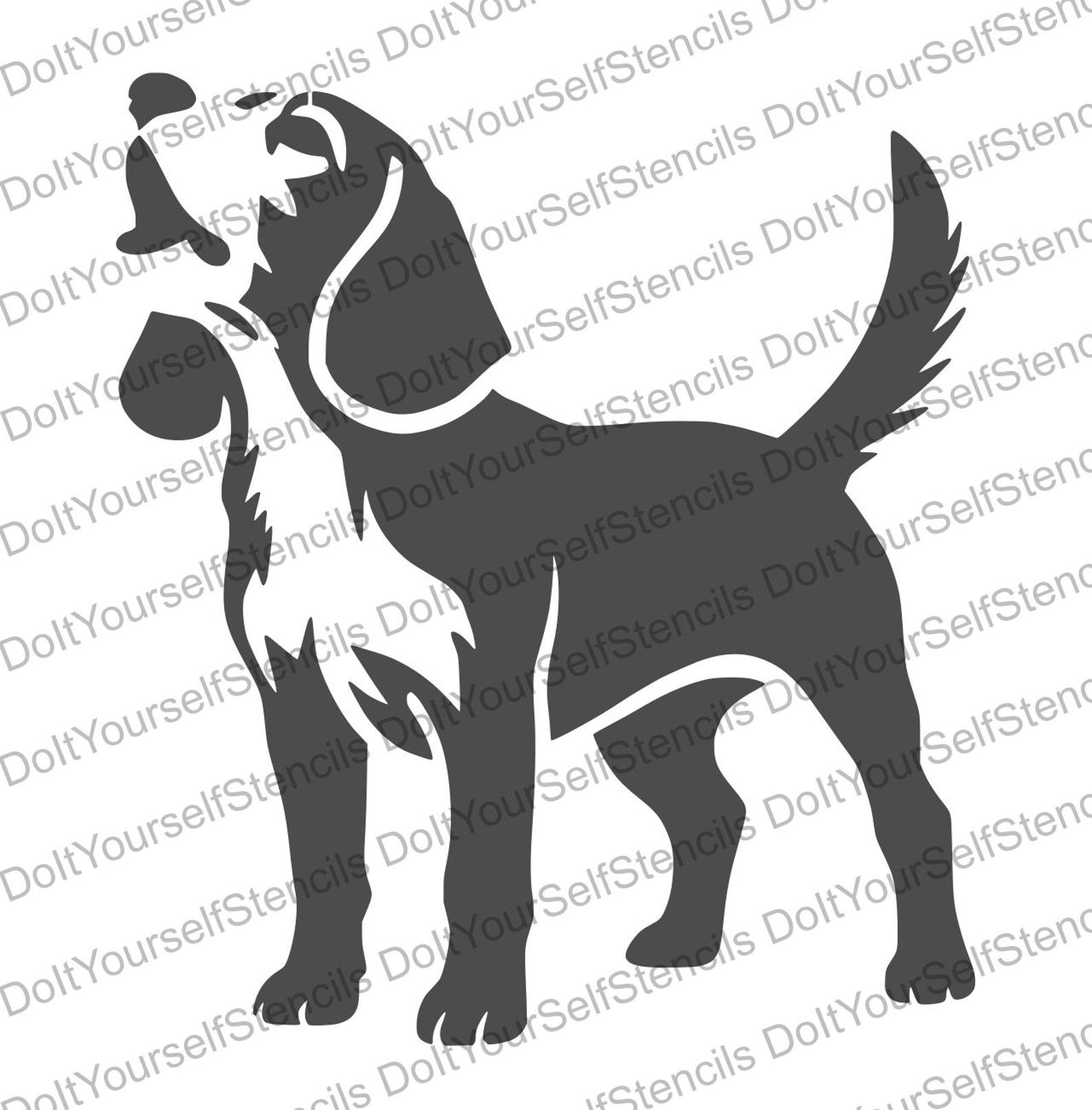 Howling Beagle Silhouette Stencil, Reusable DIY Craft Stencil, Digital ...