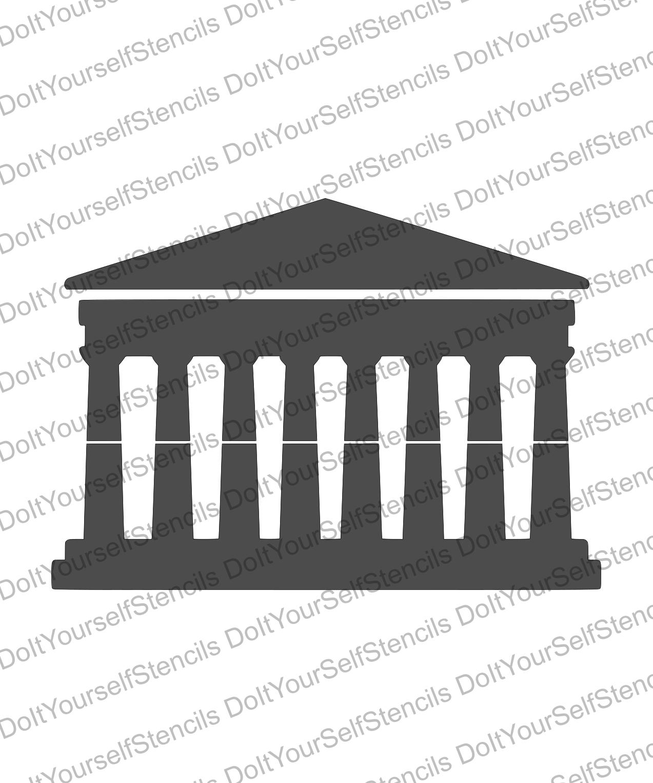 Parthenon Stencil, Reusable DIY Craft Stencil, Digital Download, SVG ...