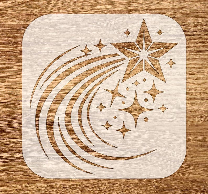 Shooting Star Stencil, Reusable DIY Craft Stencil, STL, DXF, Svg Files ...