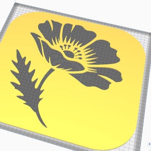 Poppy Flower Stencil, Reusable DIY Craft Stencil, Digital Download, STL ...