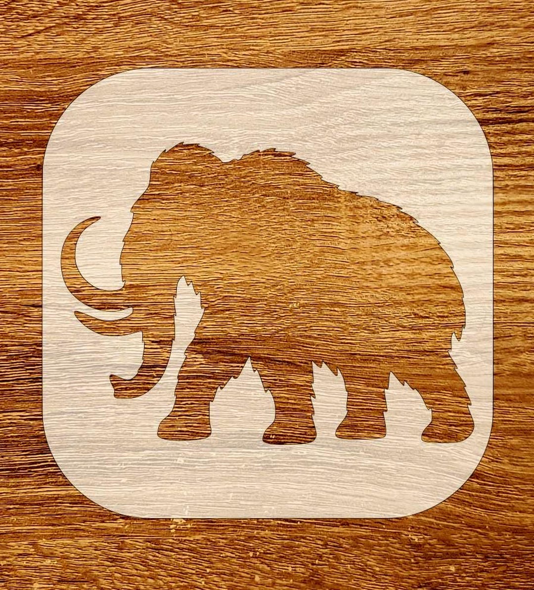 Woolly Mammoth Stencil, Digital Download, SVG, DXF, Stl, Png, Pdf Files ...