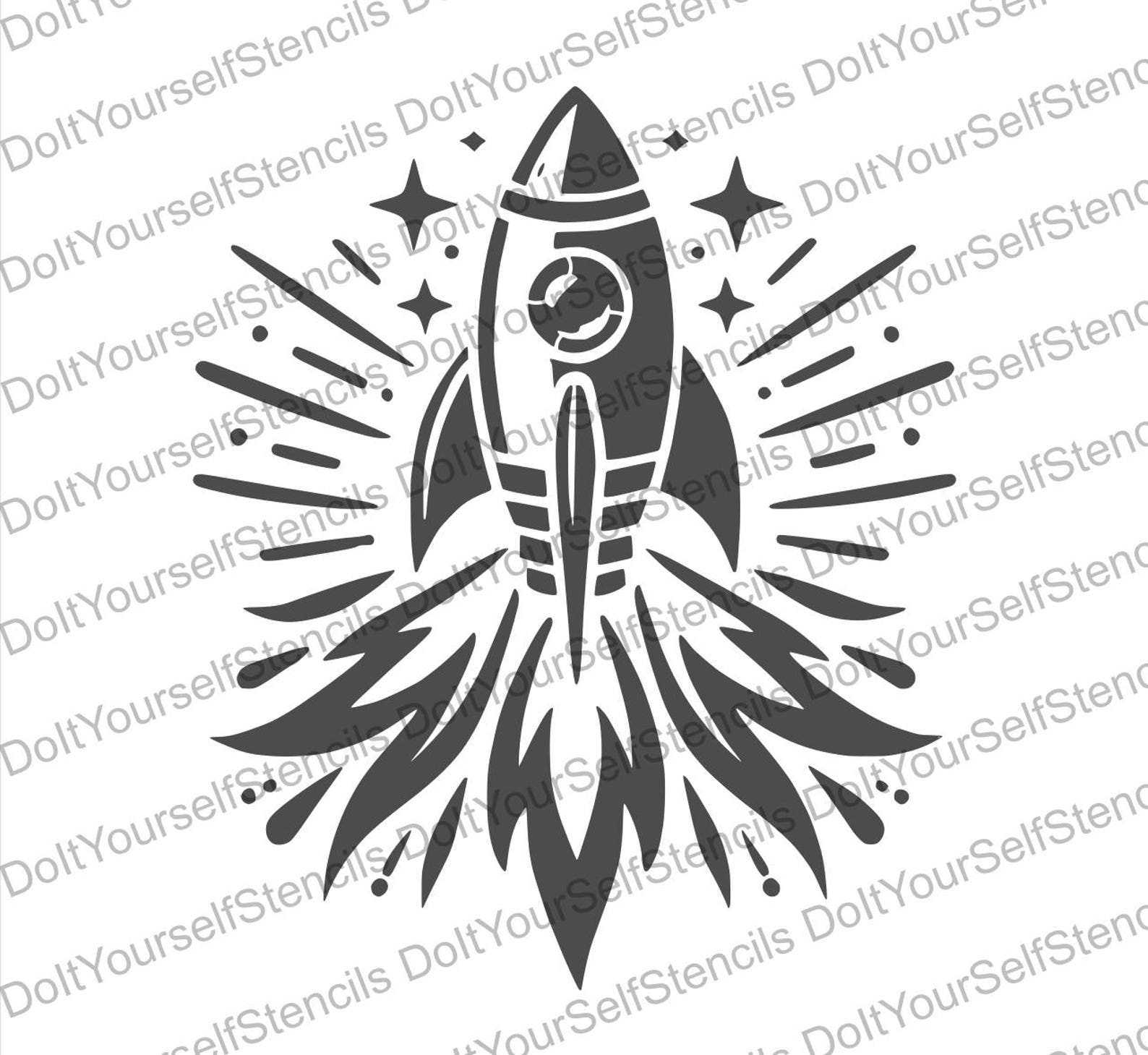 Rocket Stencil, Reusable DIY Craft Stencil, STL, DXF, Svg Files - Etsy
