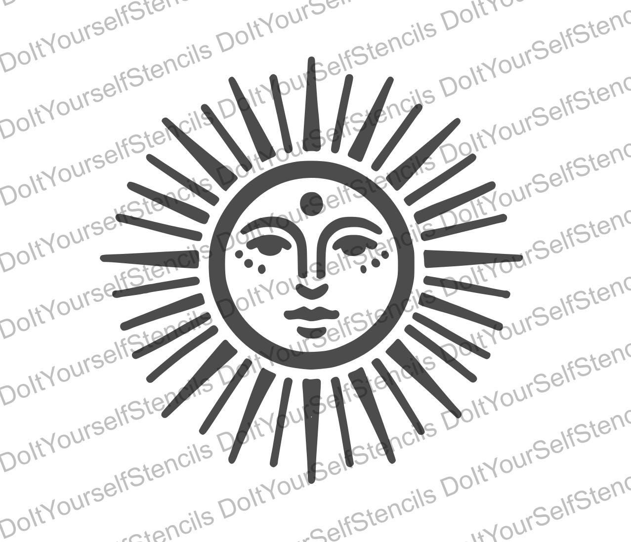 Celestial Sun Goddess Stencil, Reusable DIY Craft Stencil, Digital ...