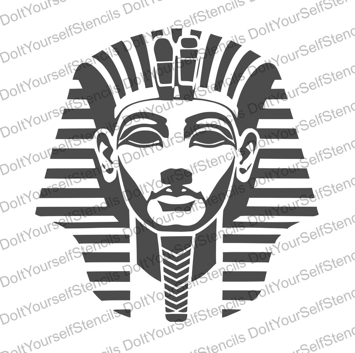 Pharaoh Stencil, Ancient Egyptian Stencil, Reusable DIY Craft Stencil ...