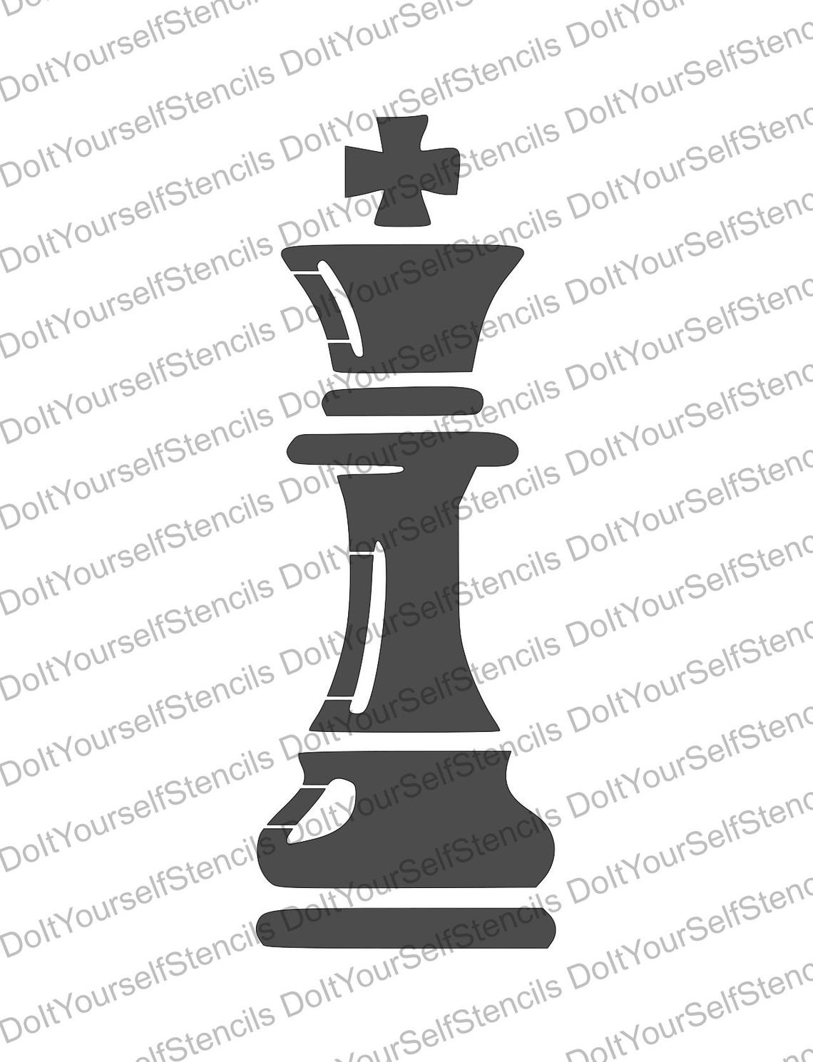 King Chess Piece Stencil, Reusable DIY Game Stencil, Digital Download ...