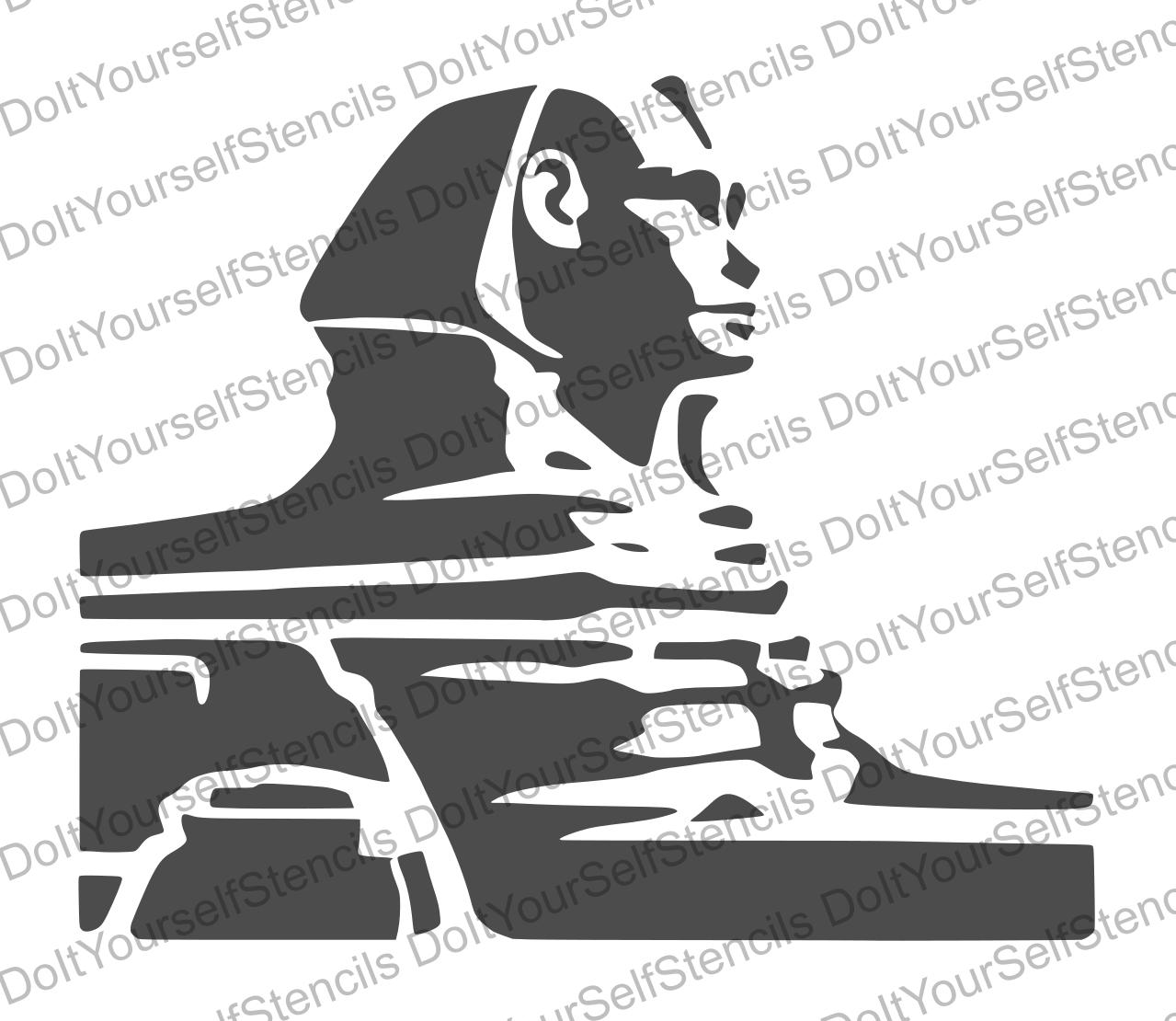 Great Sphinx Stencil, Ancient Egypt Stencil, DIY Craft Stencil, Digital ...