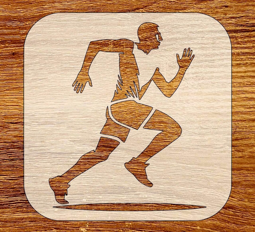 Running Athlete Stencil, Digital Download, SVG, DXF, Stl, Png, Pdf ...