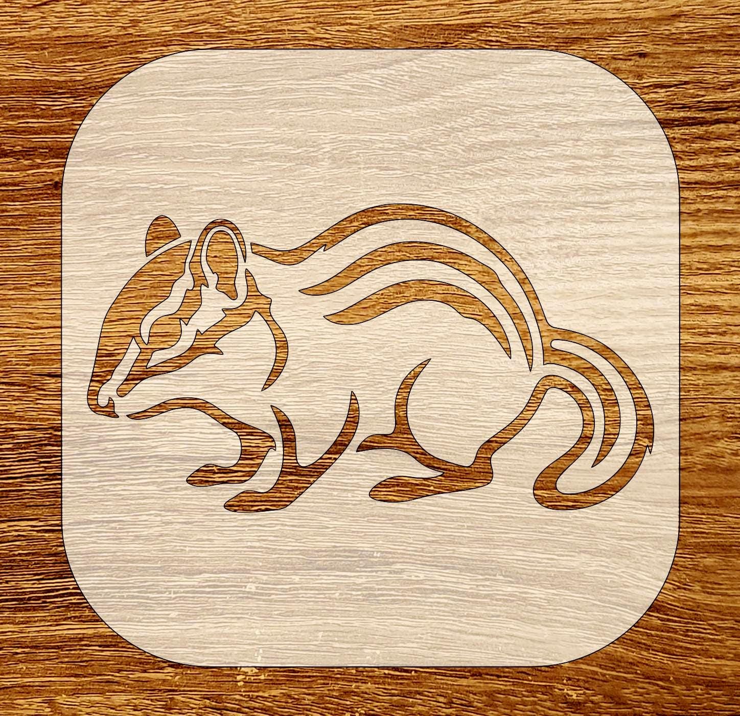 Chipmunk Silhouette Stencil, Digital Download, SVG, DXF, Stl, Png, Pdf ...