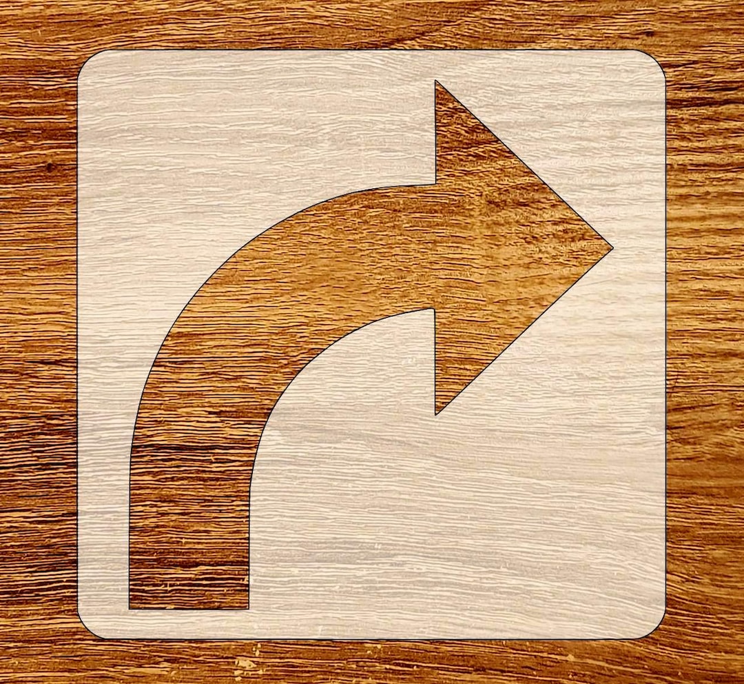 Curved Arrow Stencil, Directional Symbol DIY Craft Stencil, Digital ...