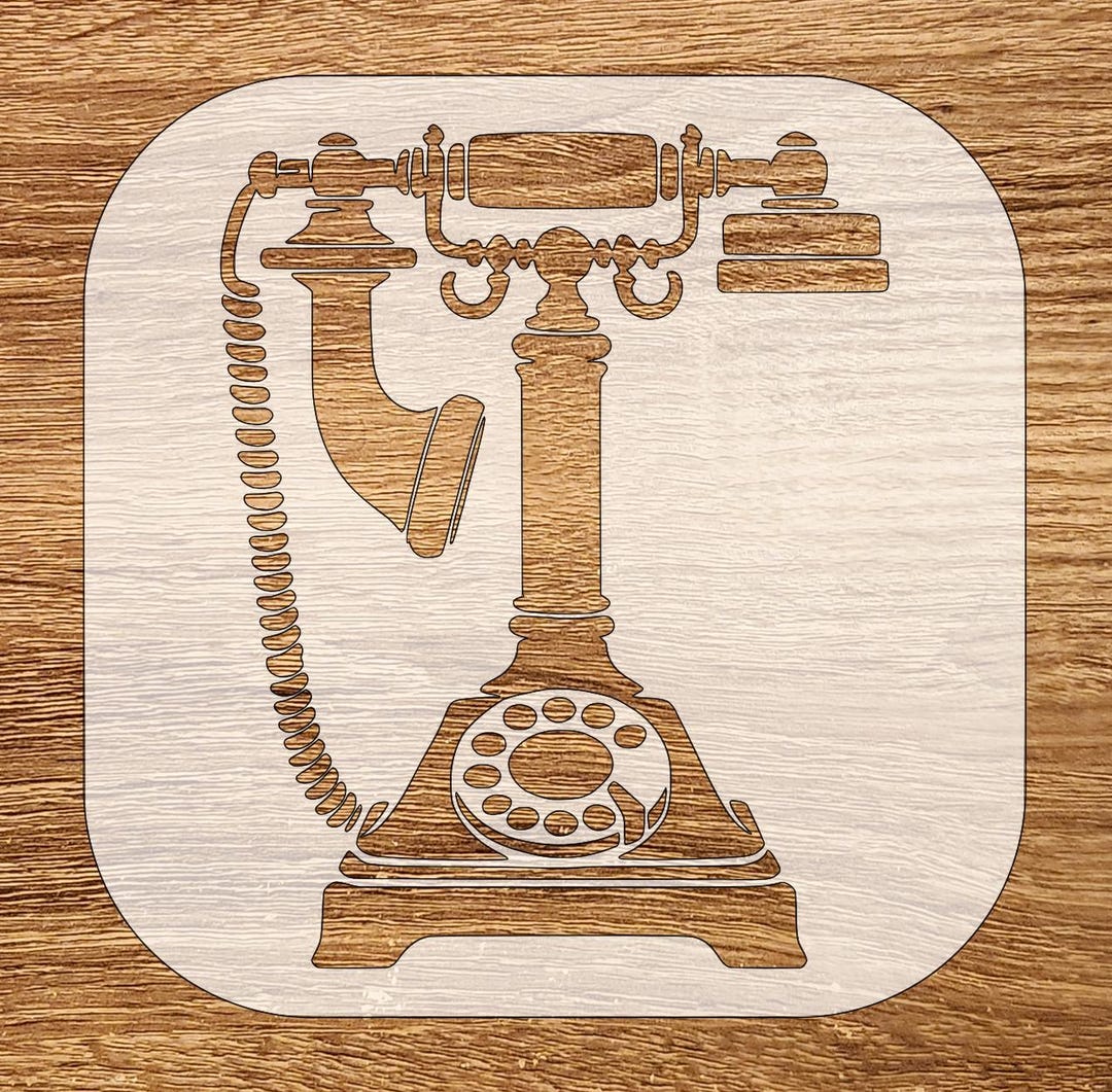 Vintage Rotary Telephone Stencil, Reusable DIY Craft Stencil, Digital ...