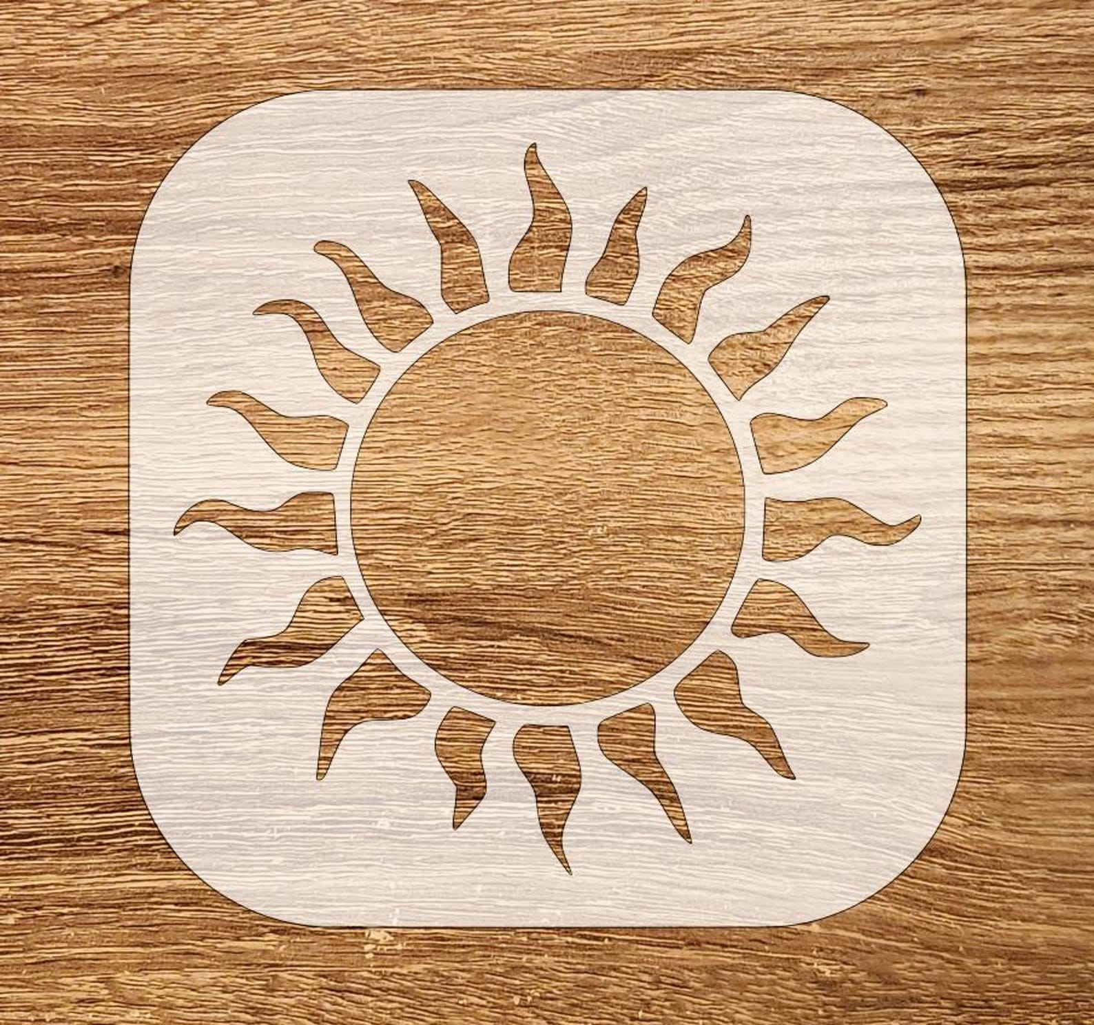 Sun Stencil, Reusable DIY Craft Stencil, Digital Download, STL, DXF ...