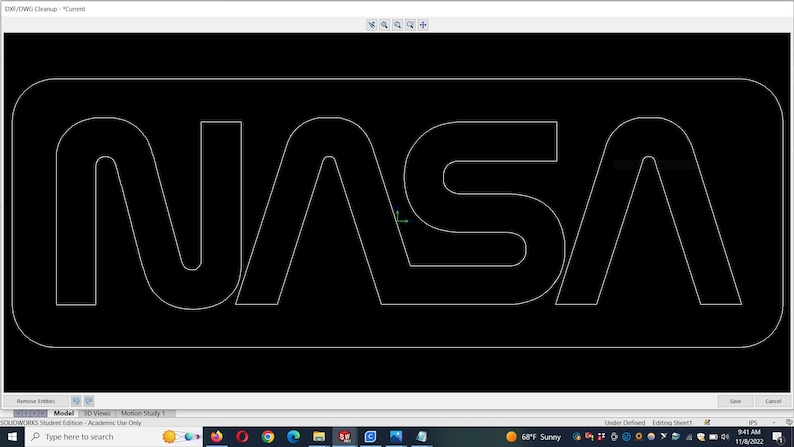 NASA Worm Logo Stencil, Resusable DIY Craft Stencil, Stl File, Dxf File ...