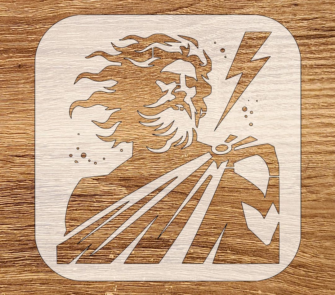 Zeus Lightning Stencil, Greek God Stencil, Mythology DIY Craft Stencil ...